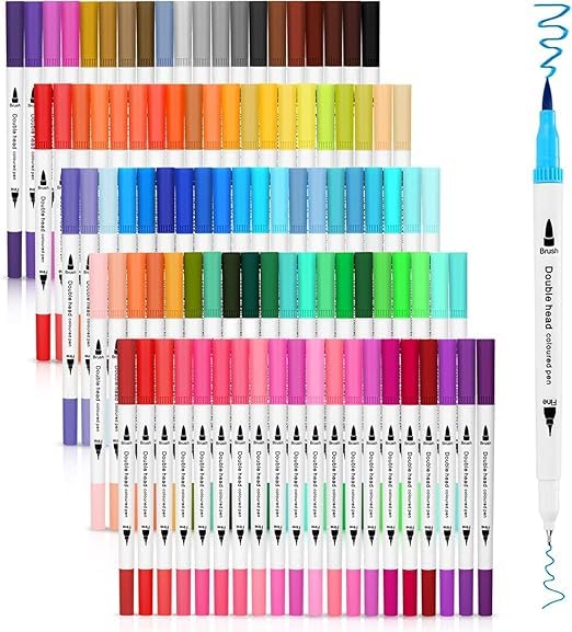 BANIRA 80 Shades Dual Tip Brush Marker Pens Set For Coloring ...