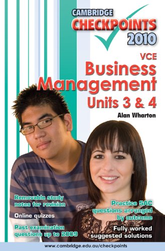 Cambridge Checkpoints VCE Business Management Units 3 and 4 2010 : Buy ...