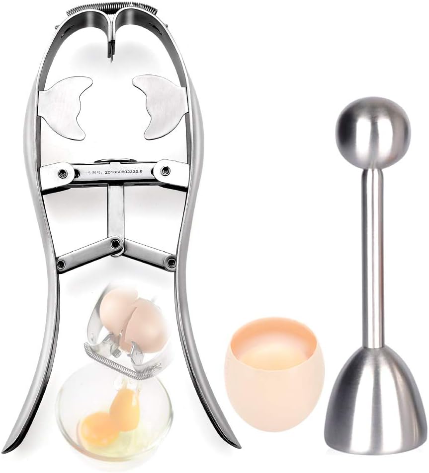 Amazon.com: Odowalker 2 Pieces Egg Cracker, Stainless Steel Egg Openers ...