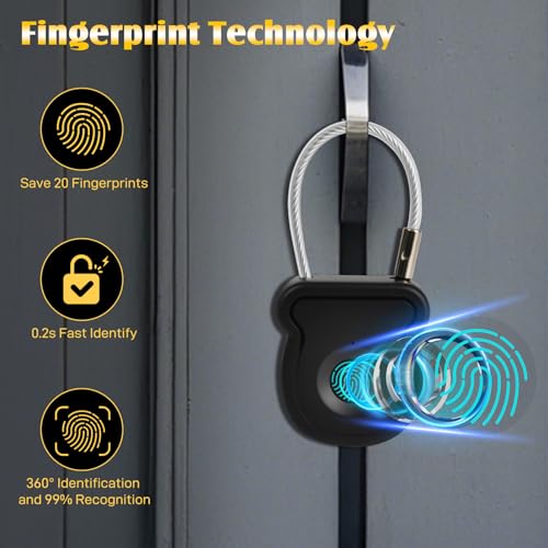 Fingerprint Padlock, Smart Padlock, Locker Combination Lock, USB ...
