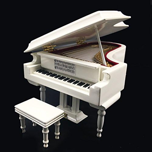Amazon.com: SHTWX Piano Music Box with Bench and Black Case Musical ...