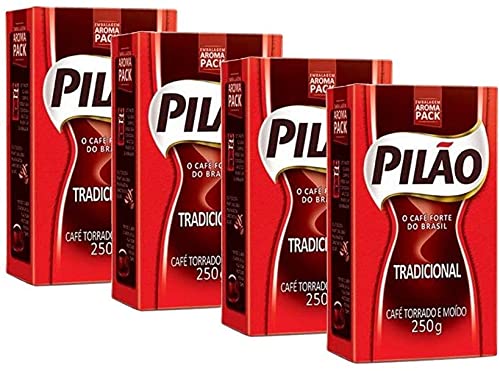 Buy Pack Café Pilão Tradicional 1kg (4 x 250g) Brazilian Coffee ...