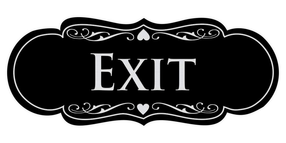 Amazon.com: Designer EXIT Sign - Black/Silver - Small (1 Pack) : Office ...
