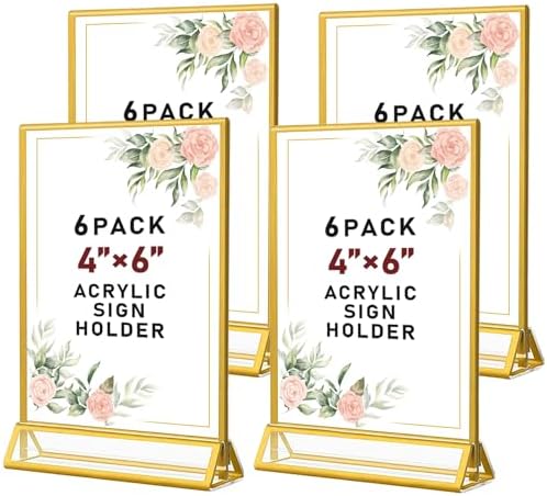Amazon.com: 40 Pack Gold Acrylic Wedding Table Numbers 1-40 Clear Stand ...