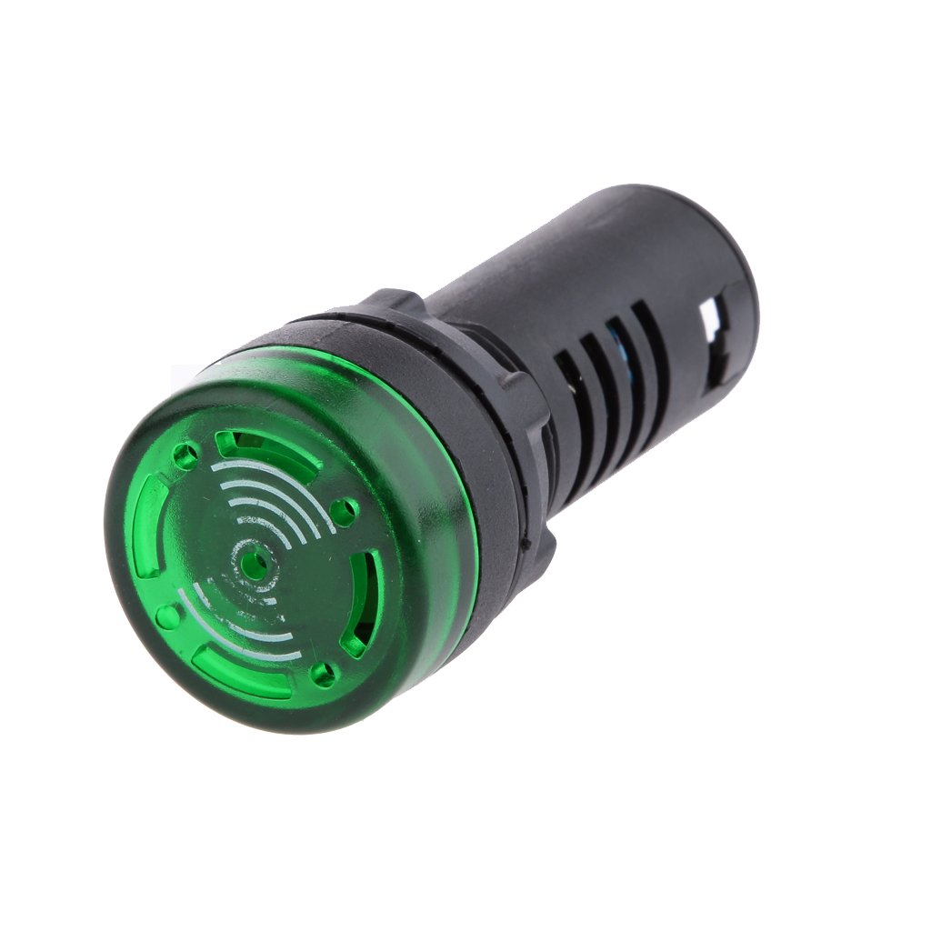 LED Flash Alarm Indicator Signal Lamp with Buzzer AD16-22SM 12V Green ...
