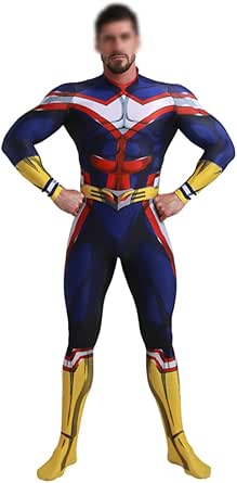 Amazon.com: QAHEART MHA Jumpsuit Superhero All Might Bodysuit Halloween ...