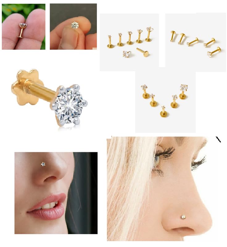 Buy Venus Gems Gallery A1 Diamond Nose Pin Original Certified Nose Gold ...