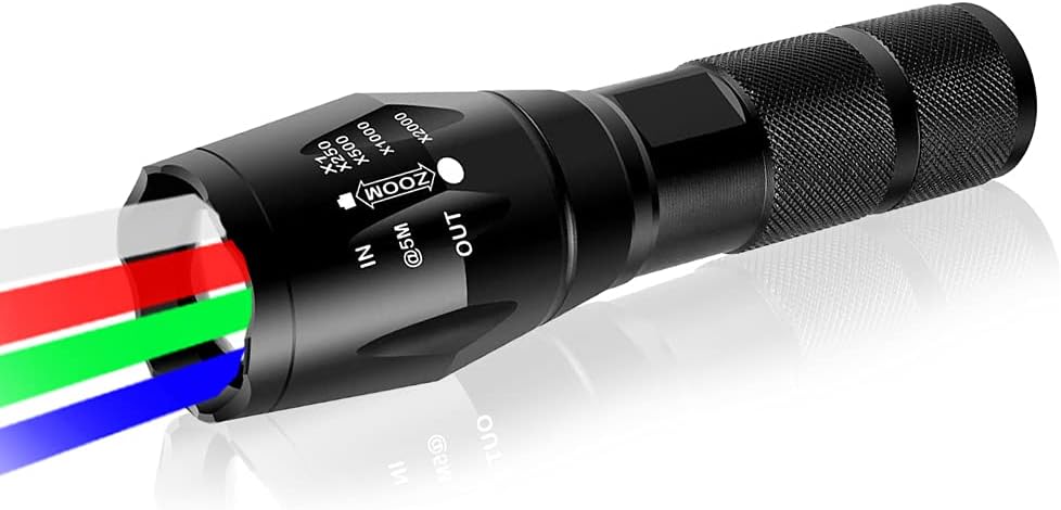 GaiGaiMall 4 Color in 1 Multicolor Flashlight LED Tactical Torch with ...