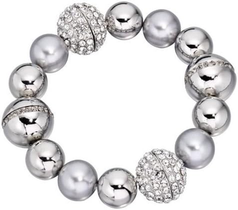 Fiorelli Large Ball Bead Grey Crystal Bracelet : Fiorelli: Amazon.co.uk