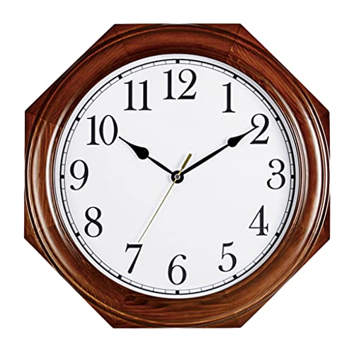 Lone Oak 12 Octagon Wall Clock Wood Frame Glass Face Runs Linden