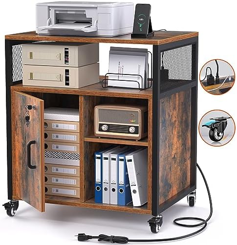 Amazon.com: LOWOSA Braking Wheels Filing Cabinet with Lock, File ...