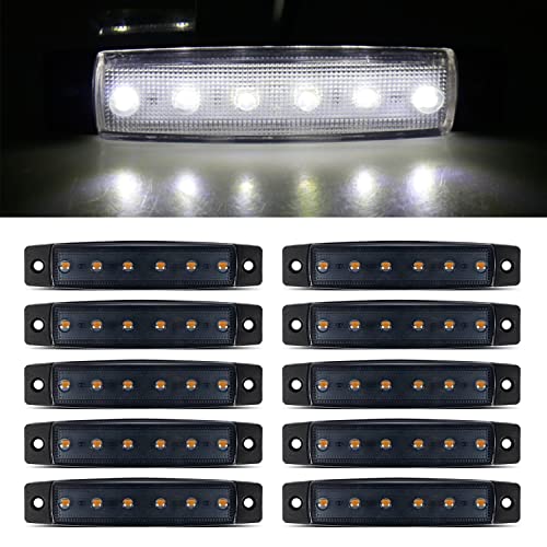 Snapklik.com : 10pack 12V Smoked White LED Trailer Marker Lights 3.8 ...