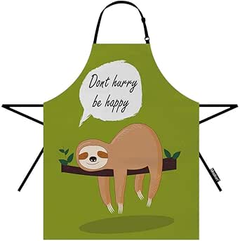 Amazon.com: Moslion Sloth Apron 31x27 Inch Cute Animal Lazy Sloth Lying ...