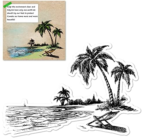 Amazon.com: Hying Summer Palm Tree Clear Stamps for Card Making ...