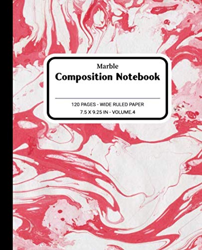 Amazon.com: Marble Composition Notebook, Volume 4: 120 Pages, Wide ...