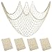 Amazon.com: Aodaer 4 Pieces Natural Fish Net Decorative Fish Netting ...