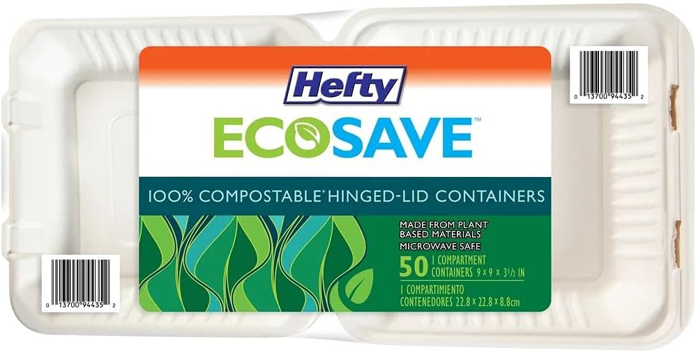 Amazon.com: Hefty Hefty Foam Compartment 9" Hinged Lid Tray (100Count ...