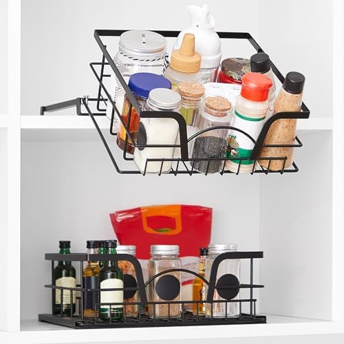 Amazon.com: Qinyoung 2 Pcs Drop Down Shelf for Upper Cabinets - Easy ...