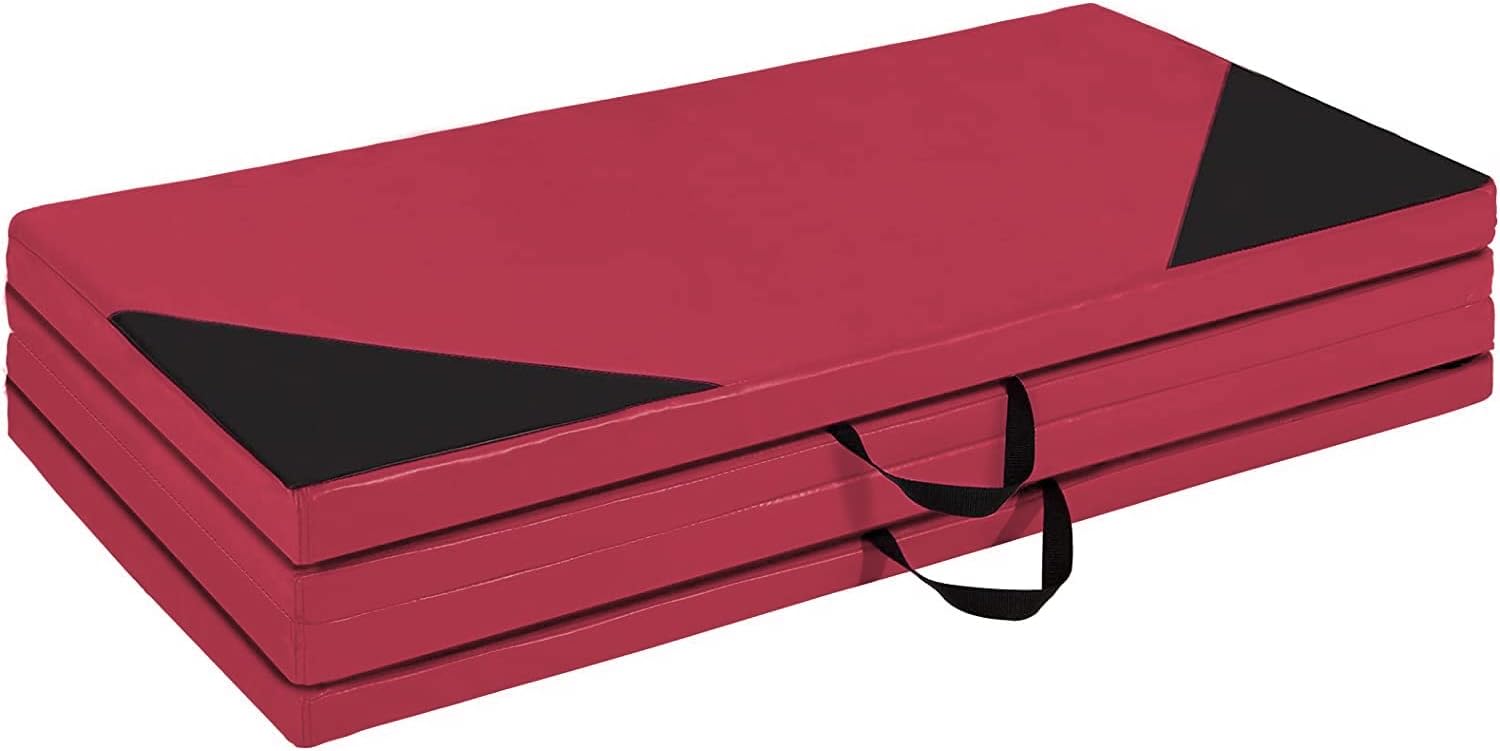 Amazon.com : 2" Thick Four-Fold Exercise Mat with Carry Strap ...