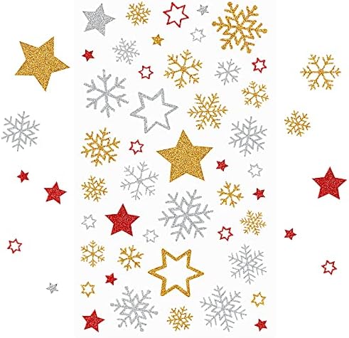 Kesote Shiny Star Stickers, 5 Sheets Christmas Stickers for Crafts Self ...
