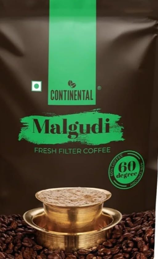 Continental Malgudi Filter Coffee 500gm Pouch (PACK OF 2) | (60% Coffee ...