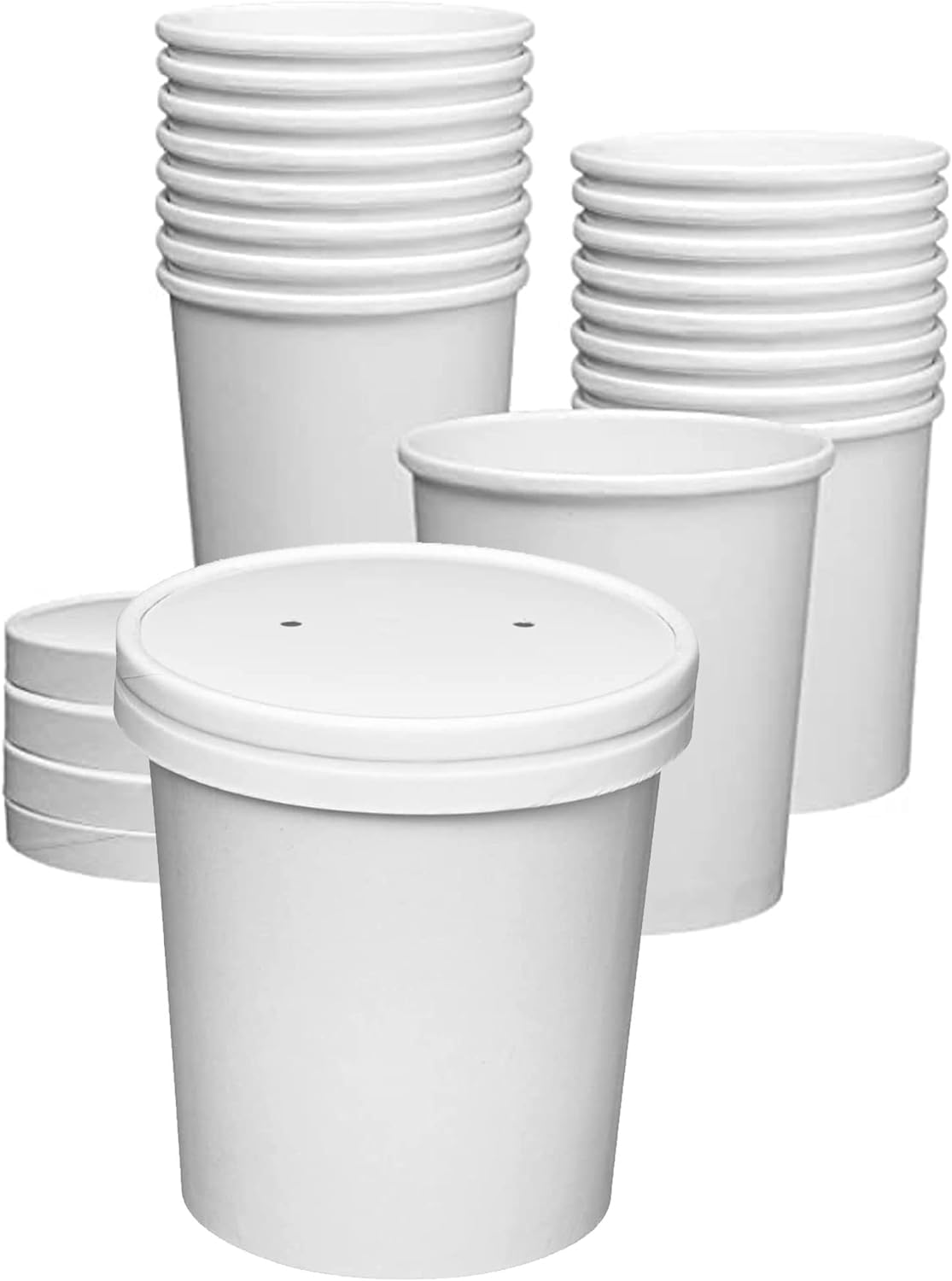 Amazon.com: Basidi [250 Sets White Paper Food Containers With Vented ...