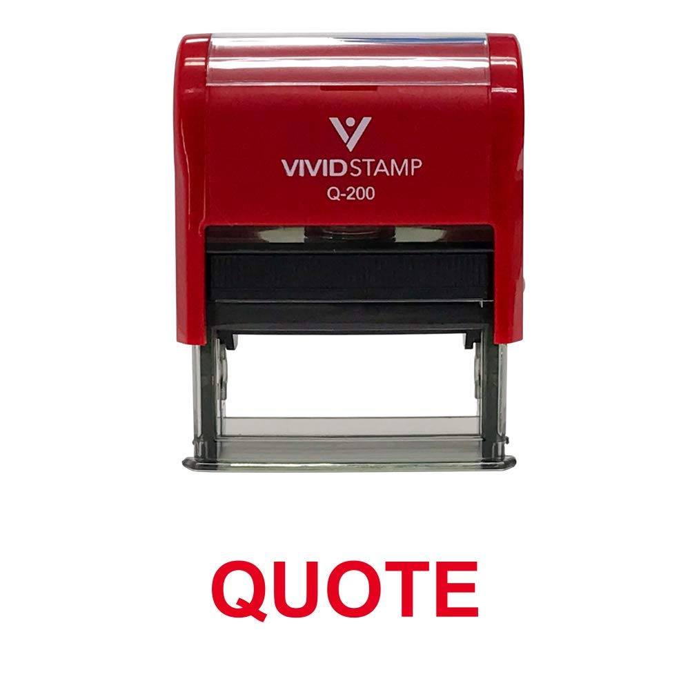 Amazon.com : Quote Office Self Inking Rubber Stamp (Red Ink) - Medium ...