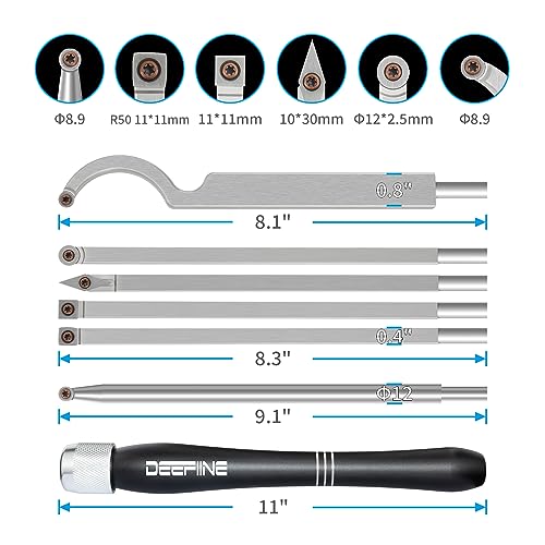 Snapklik.com : DEEFIINE Carbide Wood Lathe Turning Tools, Quick ...