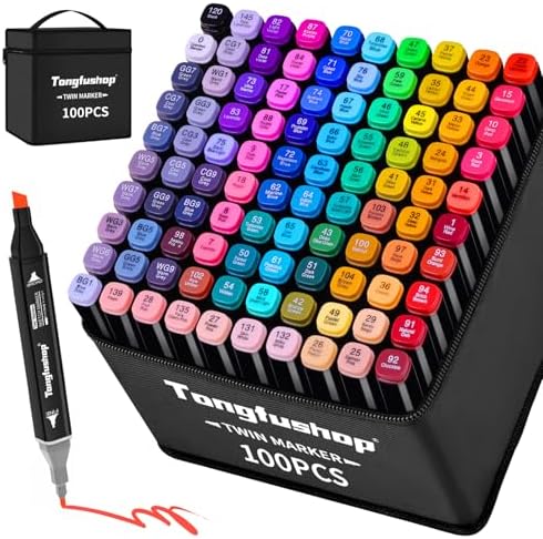 Shuttle Art 100 Colours Alcohol Markers, Dual Tip Art Markers Plus 1 ...