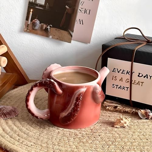 Amazon.com: 3D Octopus Ceramic Coffee Mug, Unique Coffee Mugs with ...