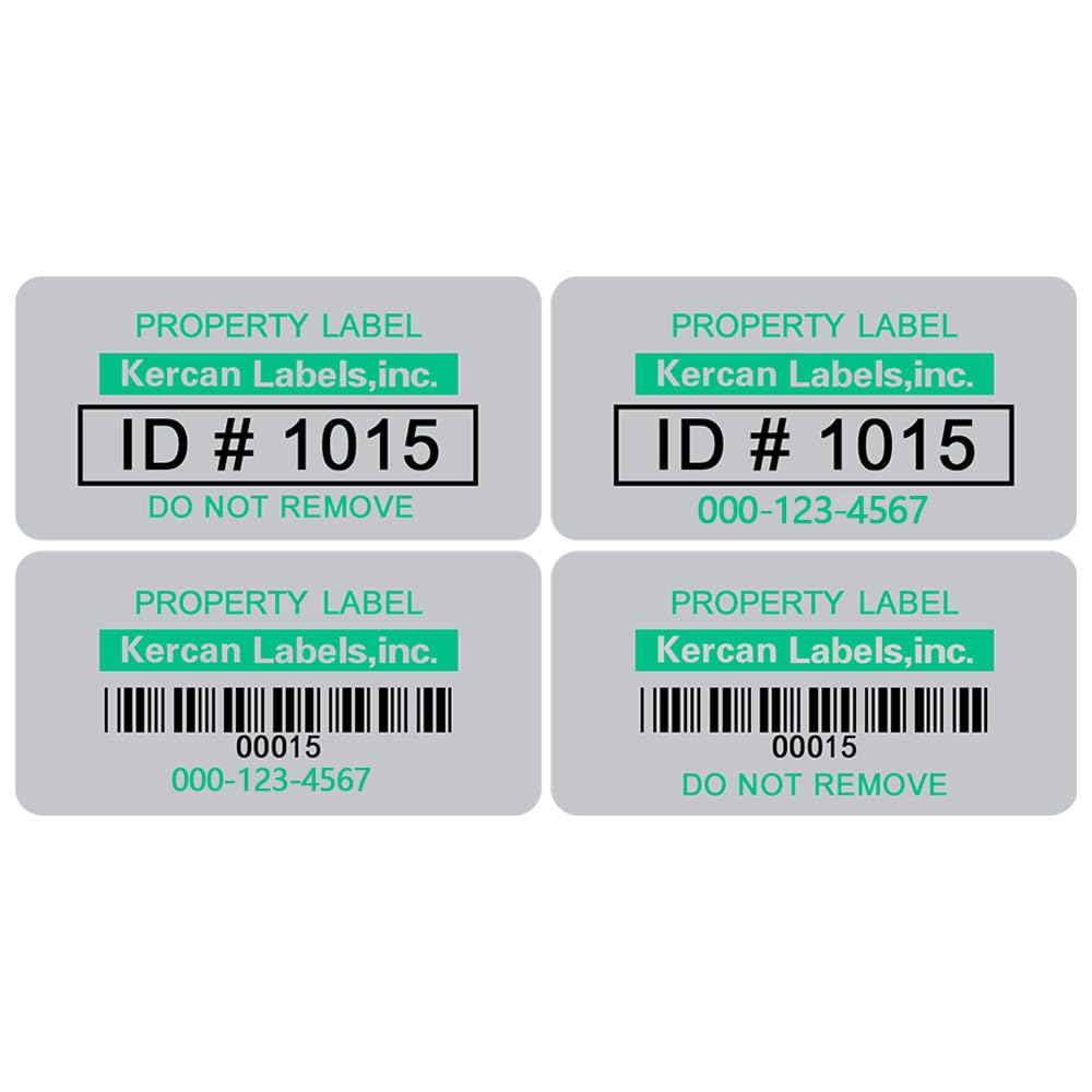 Amazon.com : Kercan Custom Asset Tags Customized Barcode Labels ...