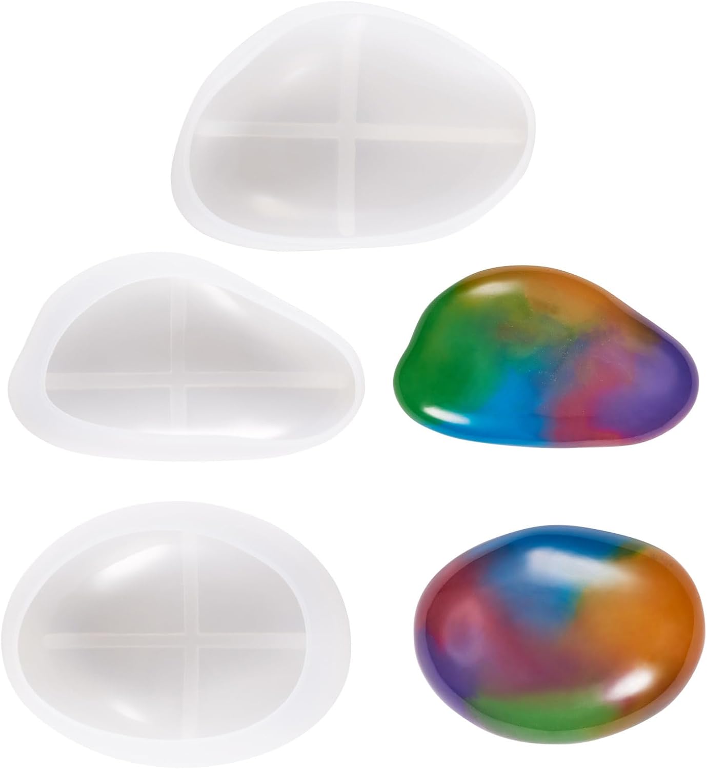 Amazon.com: Craftdady 3D Pebbles Resin Molds 3 PCS Pebbles Stone ...