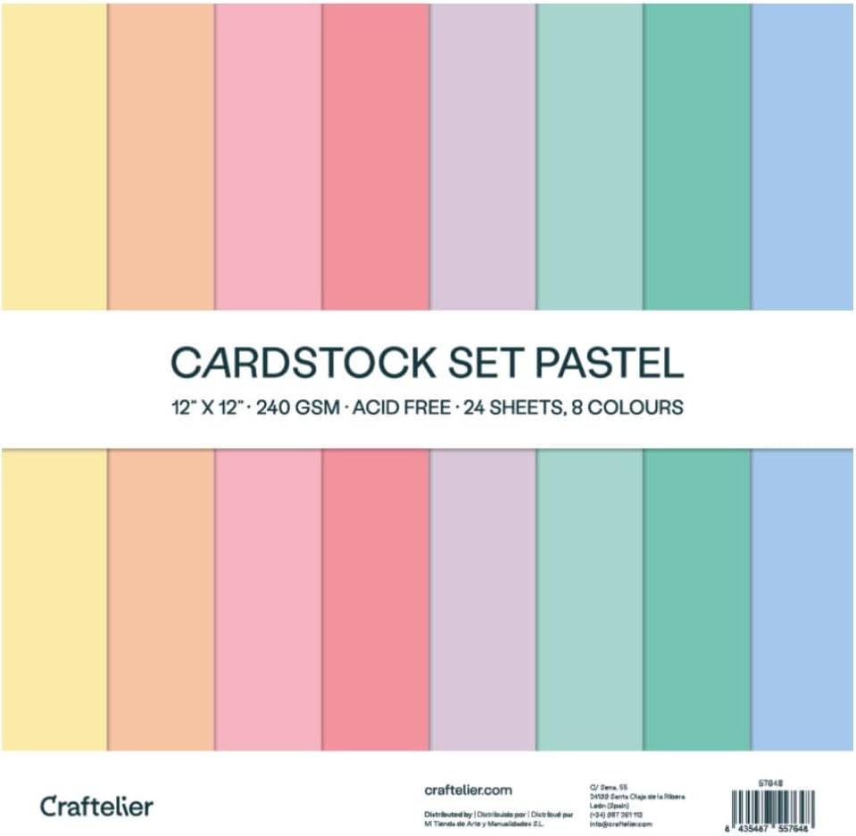 Amazon.com : 12x12 Cardstock Paper Pack - 110 lb Assorted Pastel ...