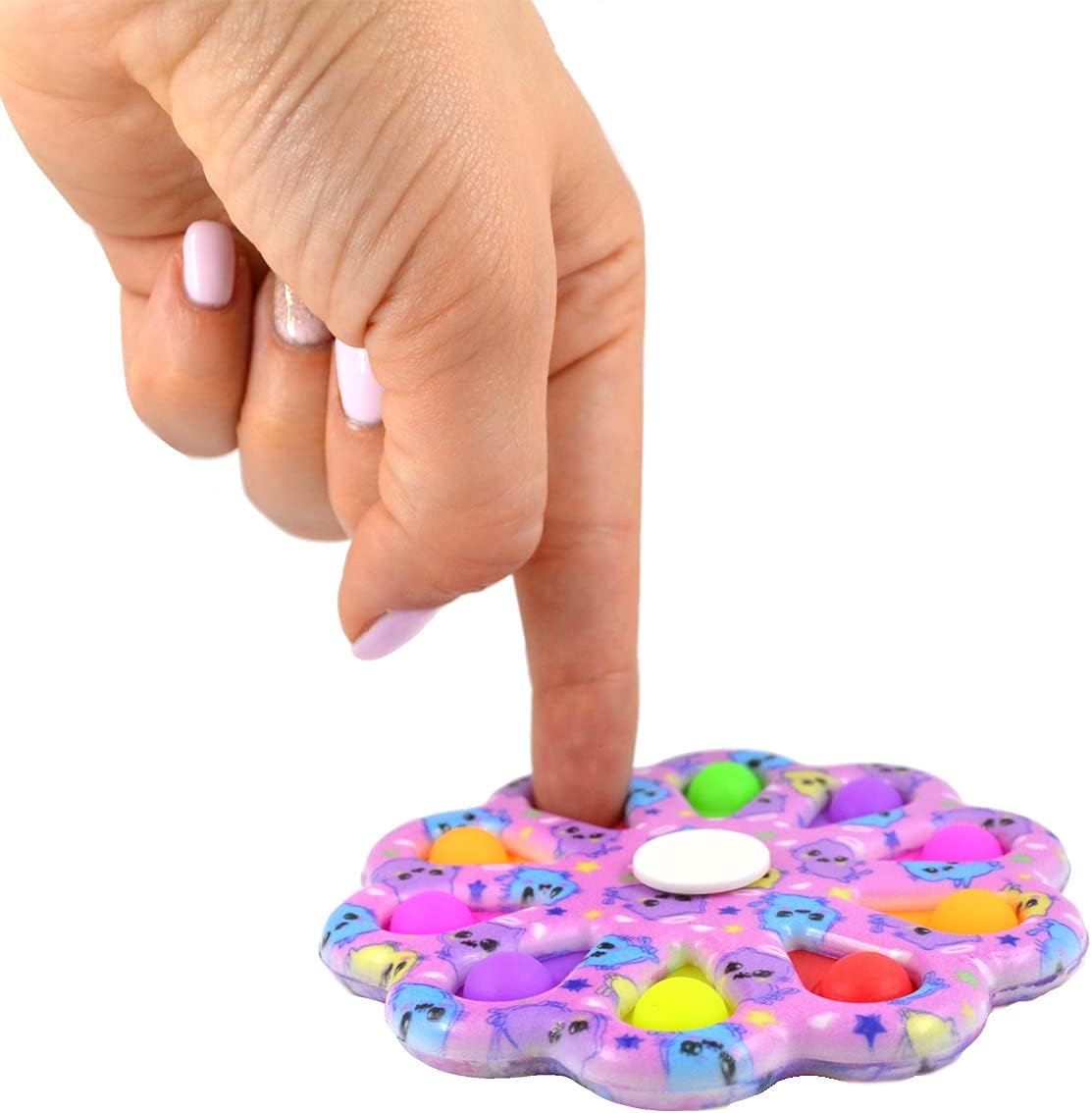 JONOTOYS Magic Push Pop It Spinner Colourful 10 Bubbles Anti-Stress ...