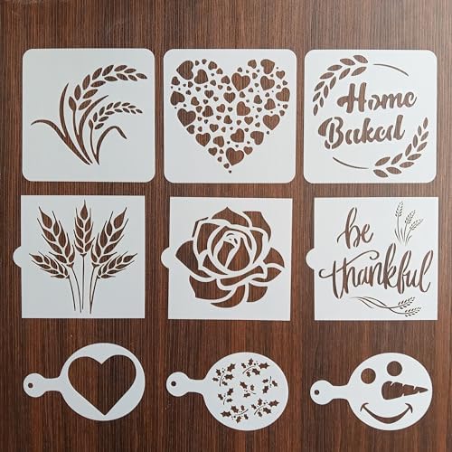 Amazon.com: Romooa 20 Pieces Bread Stencils Artisan Bread Stencil ...
