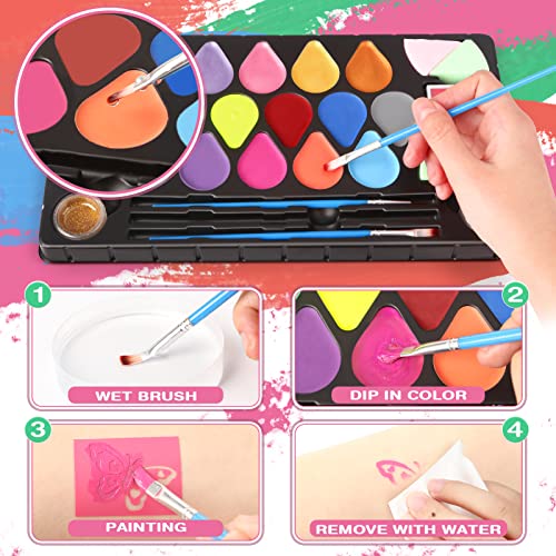 Dreamon Face Paints for Children, Halloween Face Painting Set with ...