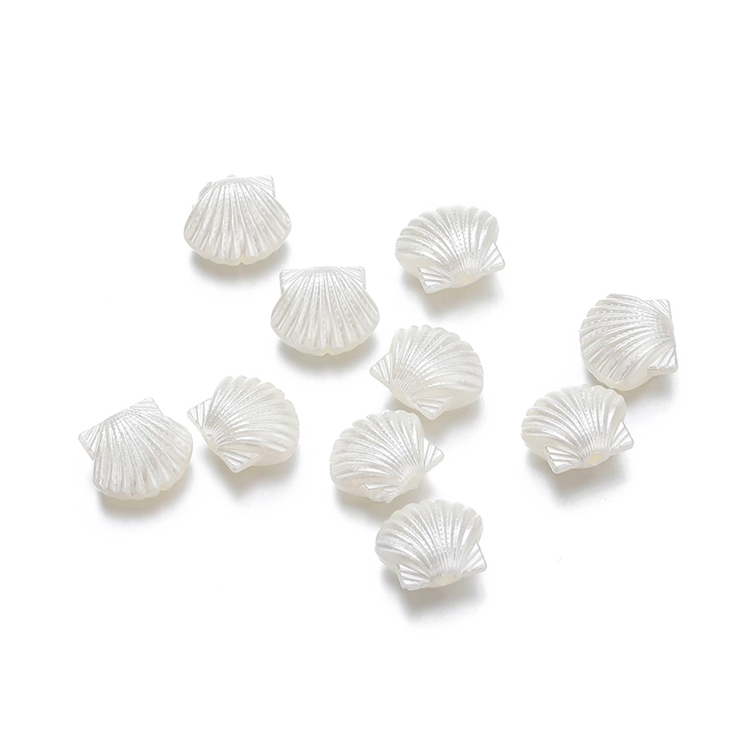 Amazon.com: 30pcs Acrylic Clam Shell Tiny Spacer Beads Pastel White ...