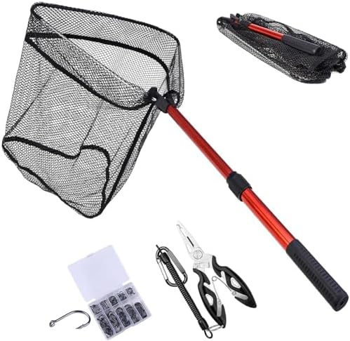 Fishing Net,Foldable Collapsible Telescopic Fish Landing Net,Foldable ...