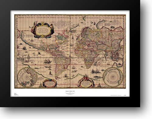 Explorer's World, 1630, Blau 43x32 Framed Art Print by Blau, Willem ...