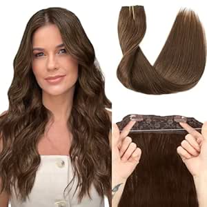 Amazon.com : Star Show Hair Extensions Real Human Hair Chocolate Brown ...