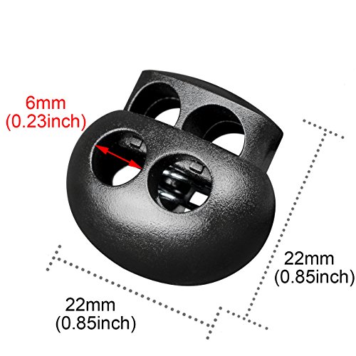 Snapklik.com : Plastic Cord Lock End Toggle Double Hole Spring Stopper ...