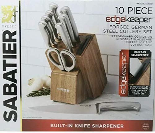 Sabatier Self-Sharpening Edgekeeper 10 Piece Forged German Steel Knife ...
