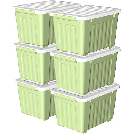 Cetomo 55L*6 Plastic Storage Box,Green, Tote box,Organizing Container ...
