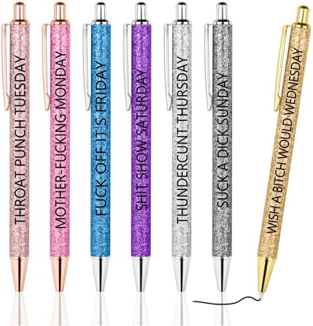 Amazon.com : AUAUY Funny Pens, Funny Seven Days of The Week Pens ...