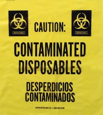 Amazon.com: 16" x 14" x 36" Yellow Contaminated Disposables Trash Bags ...