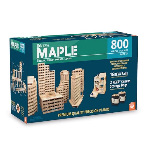 MindWare Maple 800 Plank Wooden Building Blocks Set - - Want It All