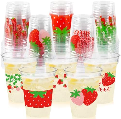 Amazon.com: Usumz Berry Sweet 1st Baby Plastic Cups 16oz Pink ...
