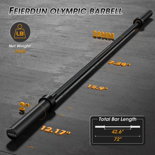 Snapklik.com : 6FT Olympic Barbell, 1200LBS Strength Training Bar For ...