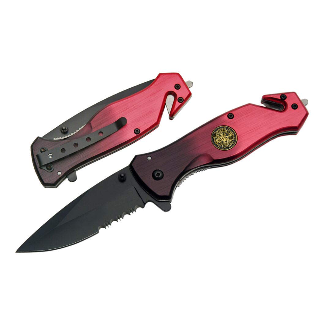 Amazon.com : Rite Edge - Assisted Open Firefighter Folding Knife W/Clip ...