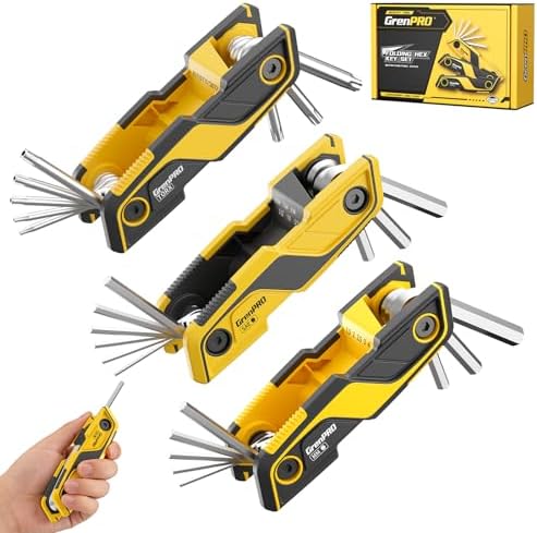 GRENPRO Folding Allen Wrenches Sets, 25PCS Allen Key Set, Hex Key Allan ...